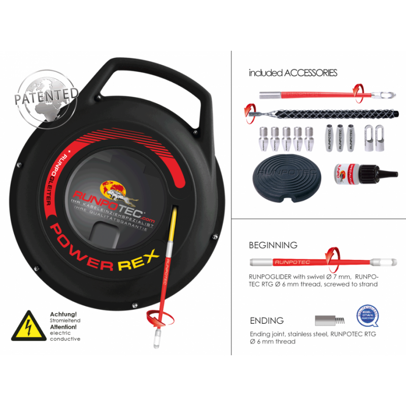 Guia Pasacables Runpotec Power Rex 30 metros| Limatics.com