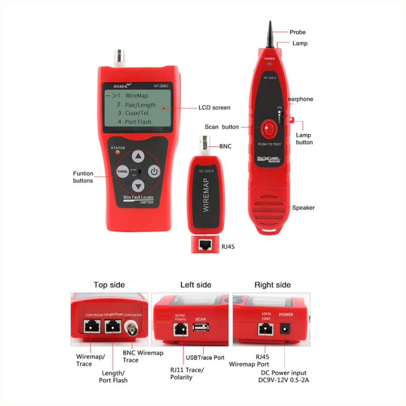 Detector de fallas de cable: Longitud de Cable y Localizador de cables