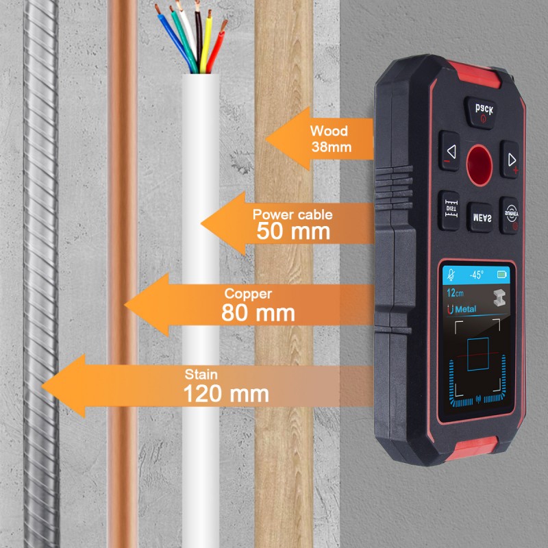 Herramienta de detector de cables y materiales en pared