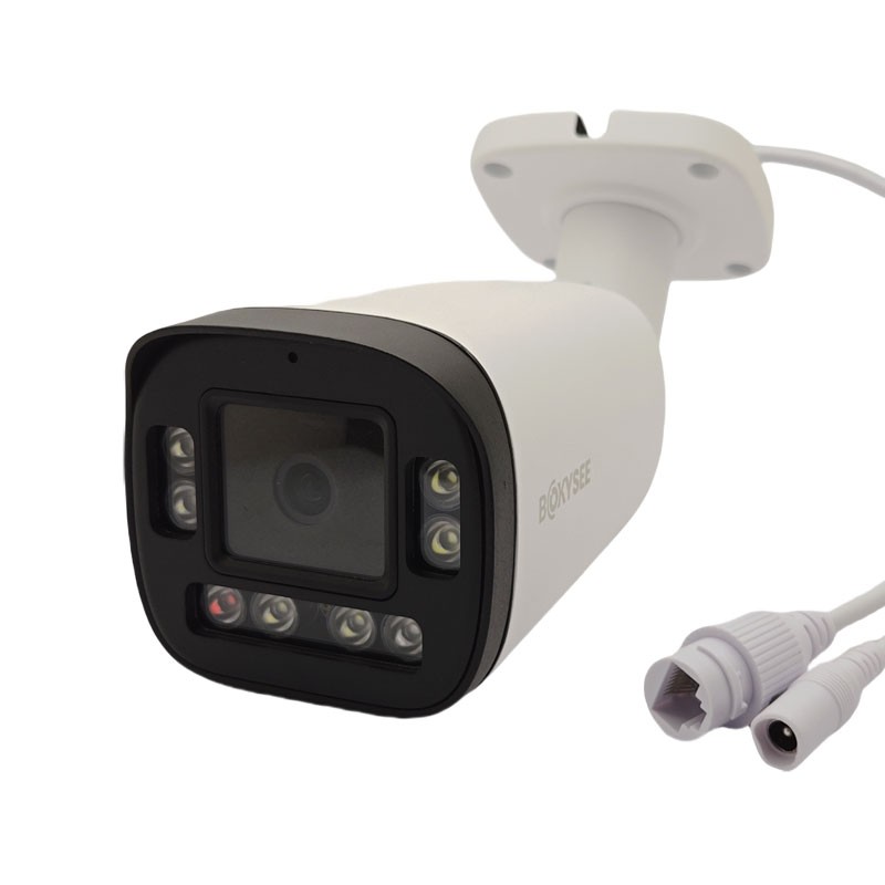 Cámara IP VisionPro 5MP Disuasiva – Luz Roja y Azul, Micrófono y Parlante